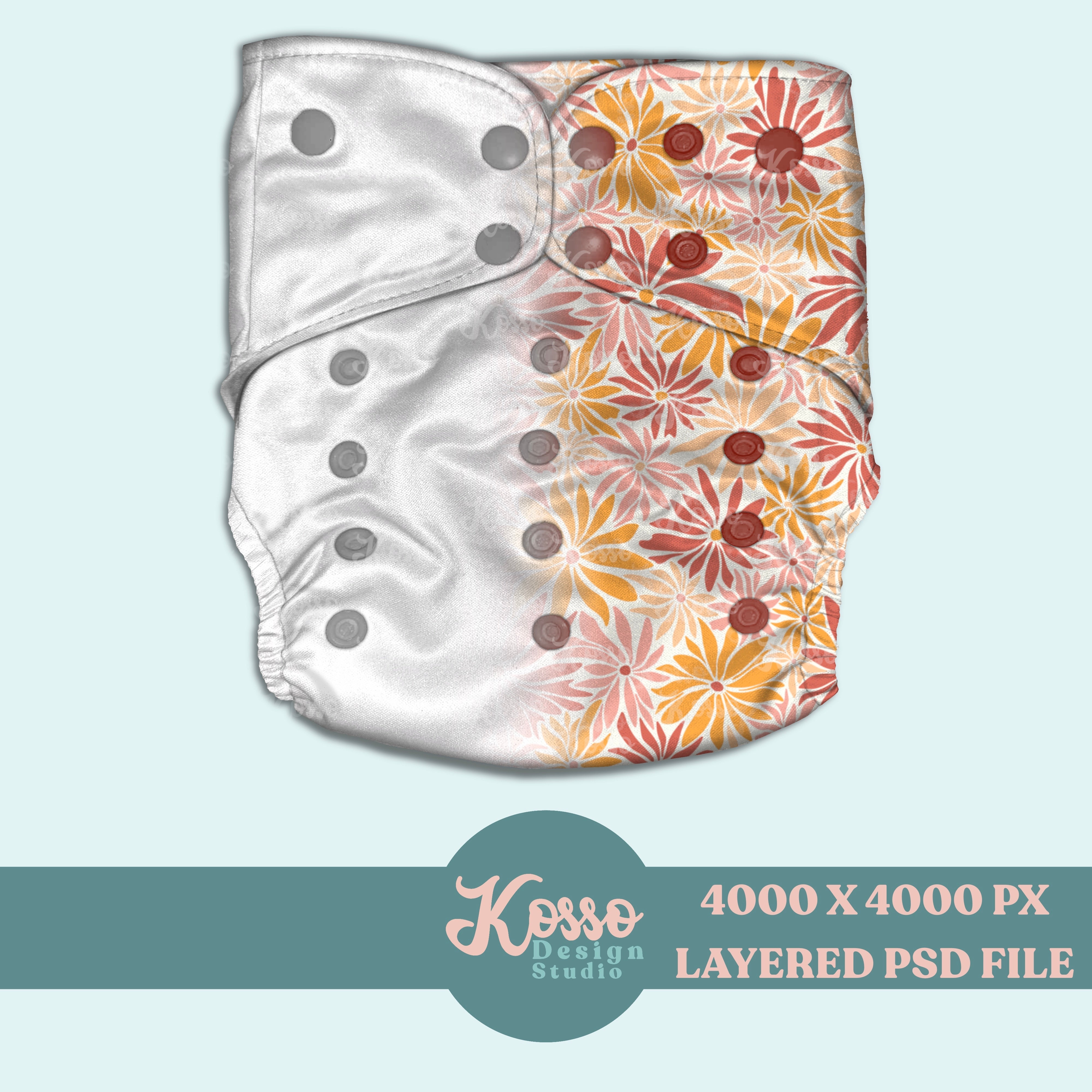 Reusable Nappy (folded) mock up – Kosso Studios