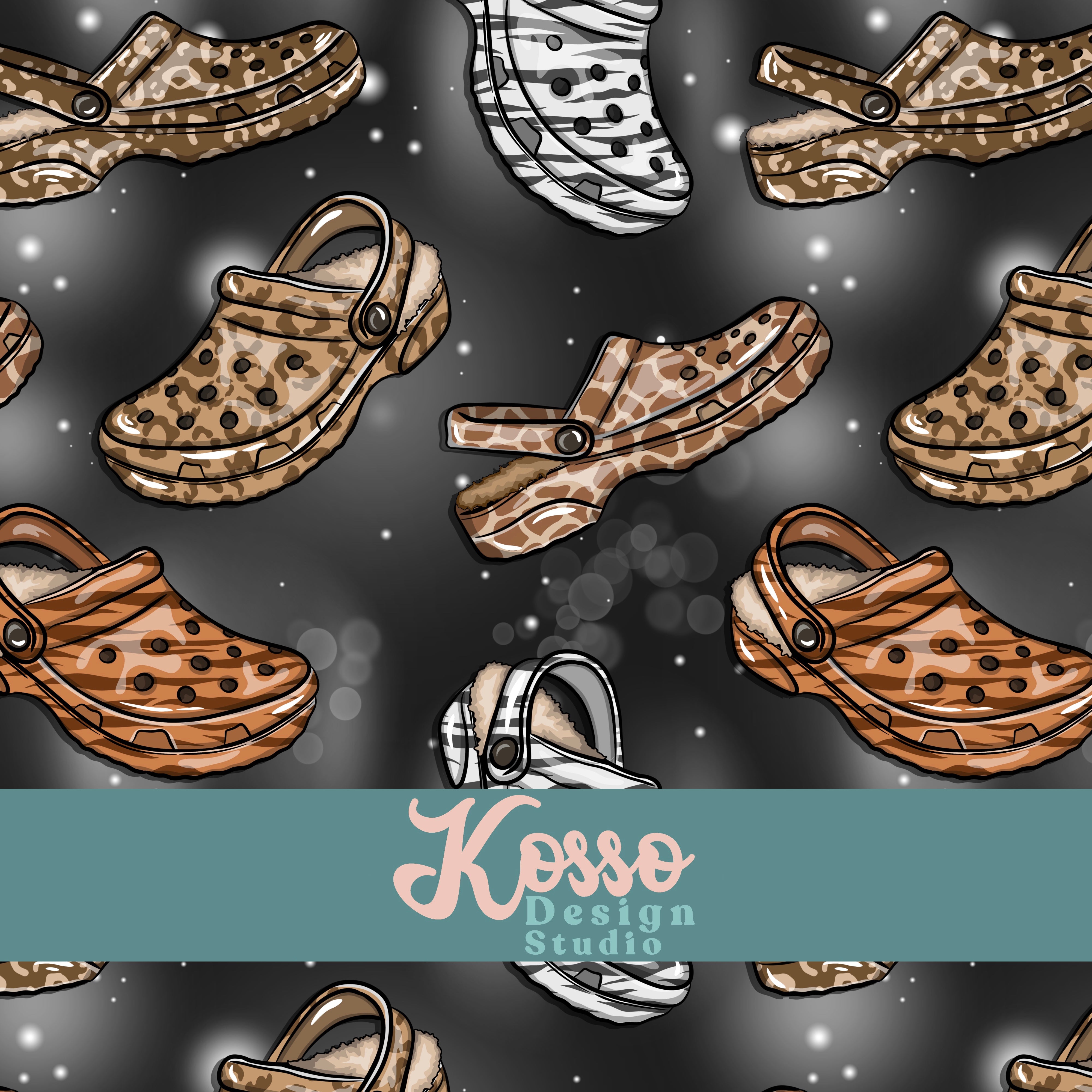 Safari Crocs Black Non Exclusive- Seamless Design – Kosso Studios
